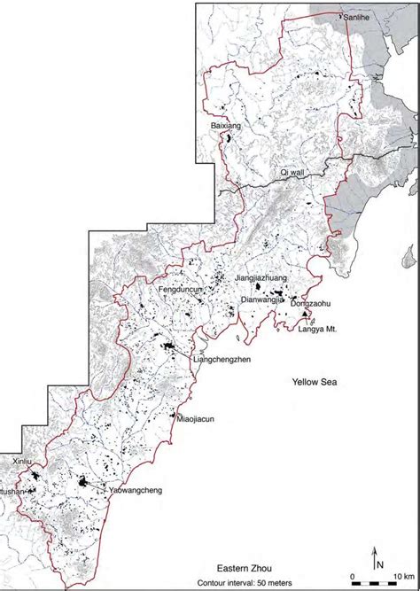 Map Of Eastern Zhou Sites