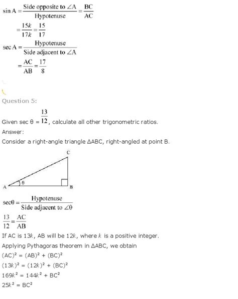 Ncert Solutions Class 10 Maths Ch 8 Introduction To Trigonometry Free