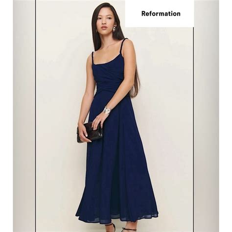 Reformation Dresses Reformation Navy Blue Gown Nwt Poshmark