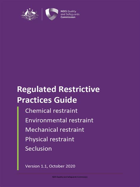 Regulated Restrictive Practice Guide Rrp 20200 0 Pdf Risk Mental Disorder