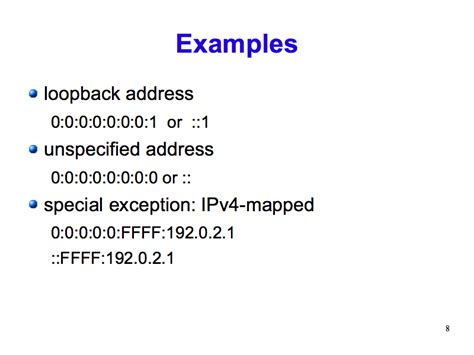 Ipv6 Address Examples Ipv6 What Why How Slide 8 Ipv6 Address Examples Ipv6 What Why How Slide 8