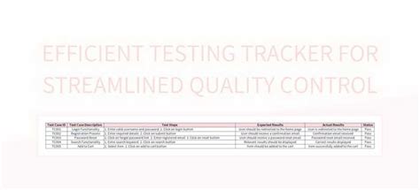 Efficient Testing Tracker For Streamlined Quality Control Excel Template Free Download Pikbest