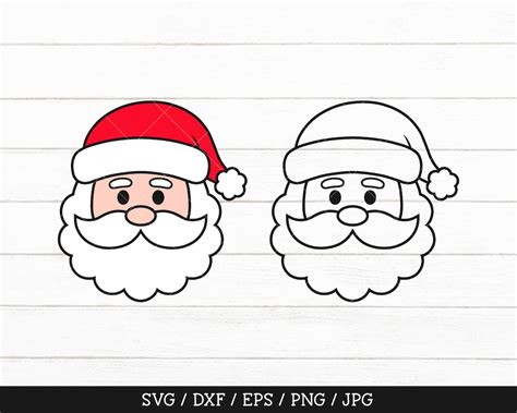 Santa Claus Face Layered Cut File Santa Claus Svg Santa Hat And Beard
