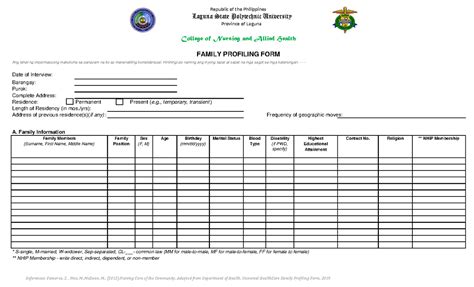 Profiling Form Chn1 Bvmn Date Of Interview Barangay Purok Profiling Form Chn1 Bvmn Date Of Interview Barangay Purok