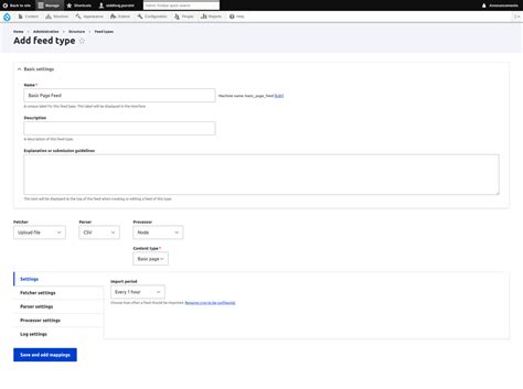 importing data using a csv file with drupal feeds module to the new blog