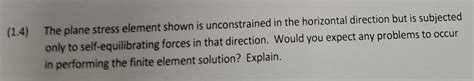 Solved 4 The Plane Stress Element Shown Is Unconstrained In