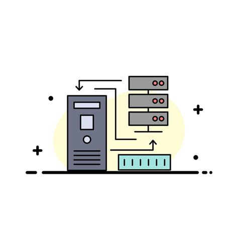 Combination Data Database Electronic Information Flat Color Icon Vector