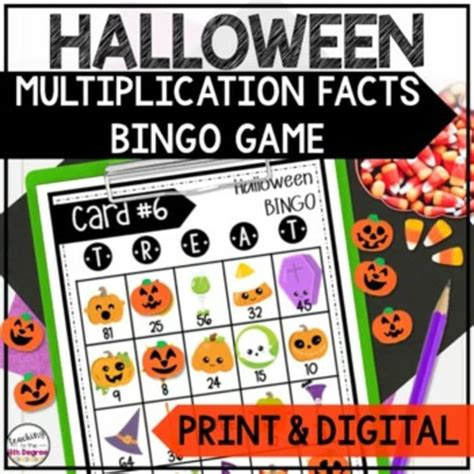 Halloween Math Bingo Basic Multiplication Fact Fluency Review And Practice