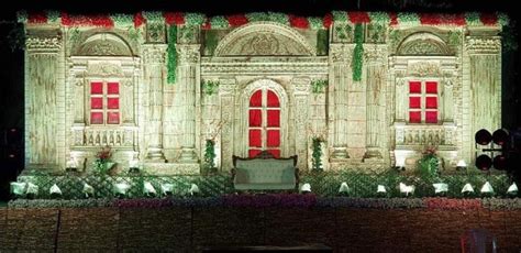 Rectangle Golden Wedding Fiber Stage Roman Backdrop Size 18x20feet At