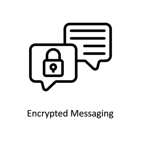 Encrypted Messaging Vector Outline Icon Style Illustration Eps 10 File