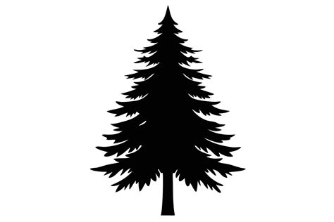 Evergreen Tree Silhouette Simple Illustration 63175576 Vector Art At
