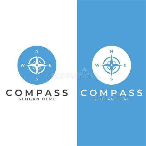 Compass Logo Directional Guide Or Pandom Compass Logo Icon Vector Illustration Template Stock
