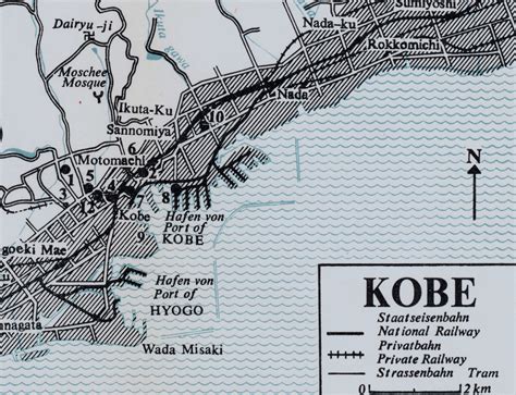 1965 Vintage Map Of Kobe Japan Old Kobe Map Etsy Canada Vintage Map