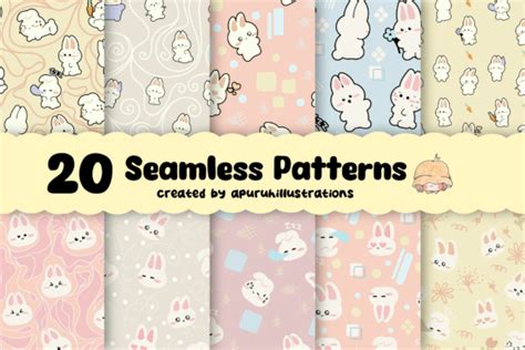 Cute Bunny Easter Seamless Pattern Graphic By Creationsbyapuruh · Creative Fabrica