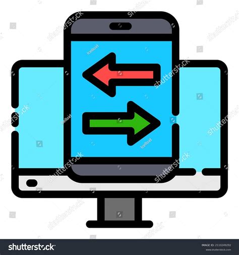 Data Transfer Desktop Icon Icon Illustration Stock Vector Royalty Free