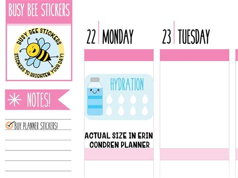 Hydration Tracker Planner Stickers Habit Tracker Hydrate Etsy