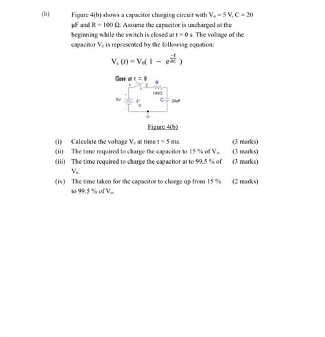 Solved Figure 4b Shows A Capacitor Charging Circuit With