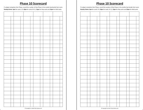 Phase 10 Score Sheet Template Kayra Templates