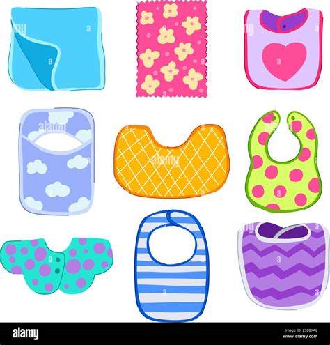 Burp Cloths Set Cartoon Vector Illustration Stock Vector Image And Art Alamy