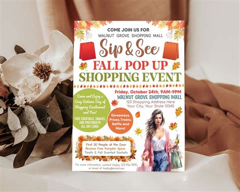 Editable Autumn Pop Up Event Flyer Printable Posh Park