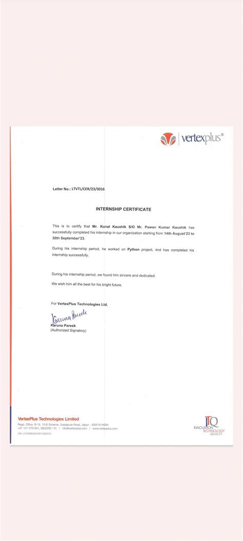 Kunal Kaushik On Linkedin Internship Python Webscraping Vertexplus