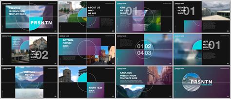 최소한의 프리젠 테이션 디자인 검은 배경에 요소와 포트폴리오 벡터 템플릿 프리젠 테이션 슬라이드 전단지 전단지 브로셔 커버