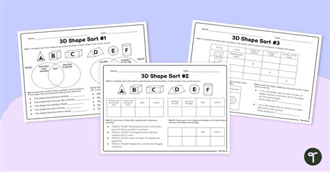 Sorting 3d Shapes Worksheet