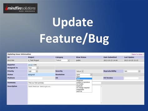 mantis bug tracker and task management system ppt
