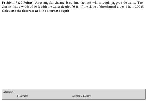 Solved Problem Points A Rectangular Channel Is Cut Chegg