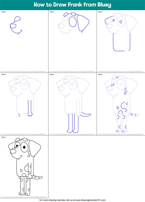 How To Draw Frank From Bluey Bluey Step By Step