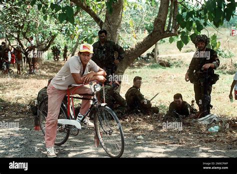 Panamanian Citizens Mingle With Soldiers Of The 7th Infantry Division