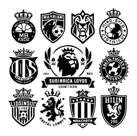 Football Soccer Sport Team Club Logo With Shield Crown And Ball Concept