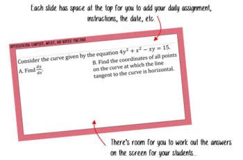 Calculus Unit Practice PPT Slides Composite Implicit Inverse Derivatives