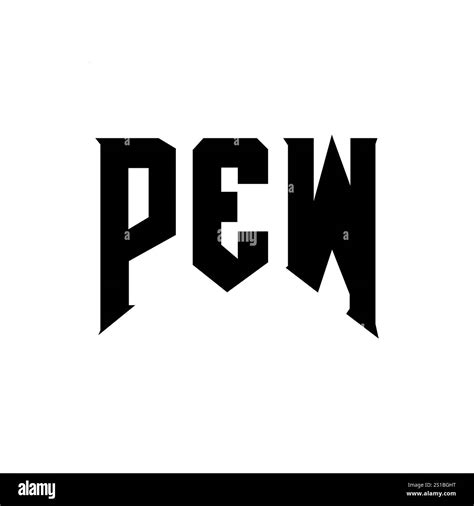 Pew Letter Logo Design For Technology Company Pew Logo Design Black And White Color Combination