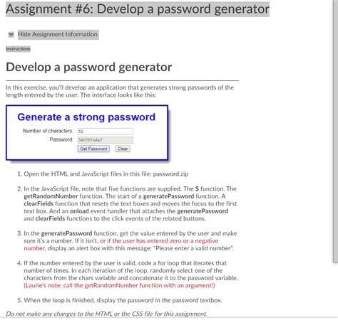 Solved Develop A Password Generator Html