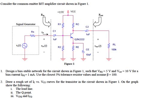 Solved Consider The Common Emitter Bjt Amplifier Circuit