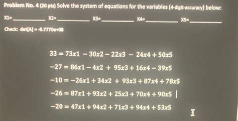 solved problem no 4 20pts solve the system of equations