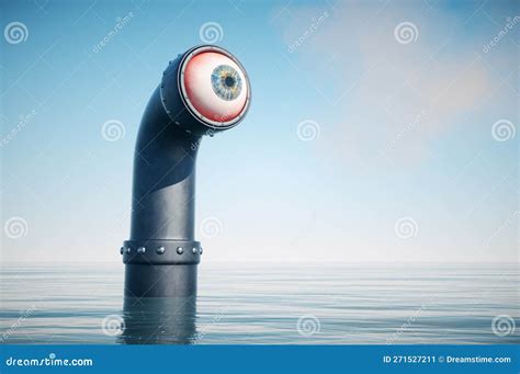 Periscope In The Shape Of An Eye Discovering New Opportunities Stock