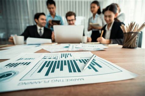 Group Of Business Analyst Team Analyzing Financial Data Report Meticulous Stock Image Image