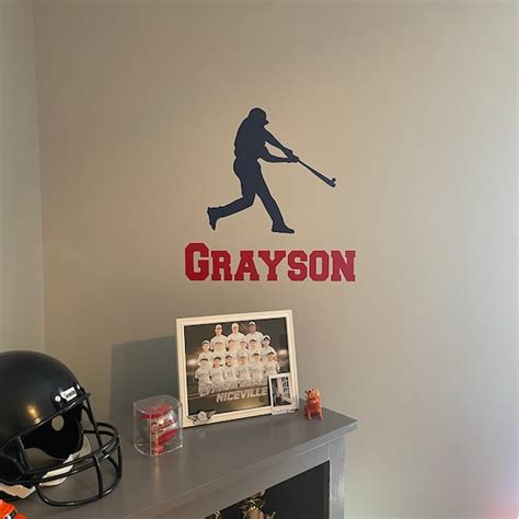 Personalized Name Baseball Wall Decal Custom Name Baseball Wall