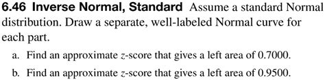 646 Inverse Normal Standard Assume A Standard Normal Distribution