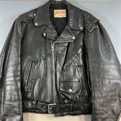 Vintage Excelled Black Leather Motorcycle Jacket Siz Gem