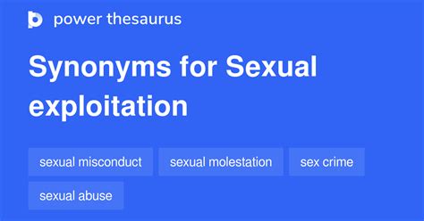 Sexual Exploitation Synonyms 277 Similar Words And Phrases