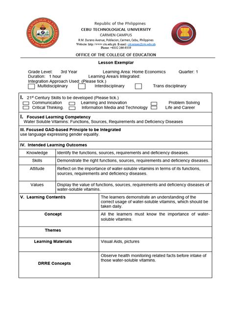 Lesson Plan 3211 Pdf Vitamin C Vitamin