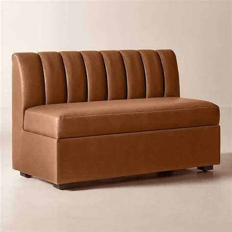 Duncan Brown Leather Dining Banquette Bench Reviews Cb2