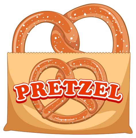 Pan De Pretzel En Bolsa De Papel Vector Gratis