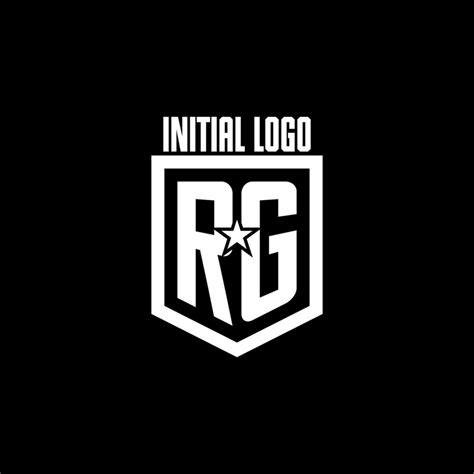 Rg Initial Gaming Logo With Shield And Star Style Design 15901400