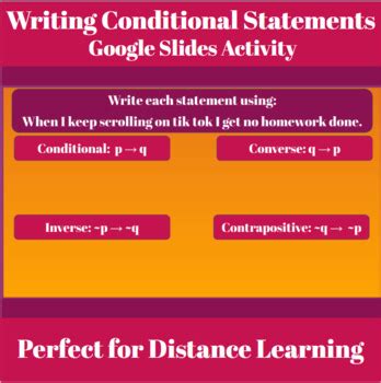 Writing Conditional Statements Google Slides Practice Distance Learning