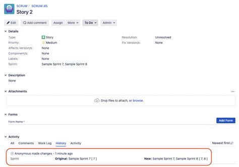 the sprint field of multiple jira issues was updated by anonymous