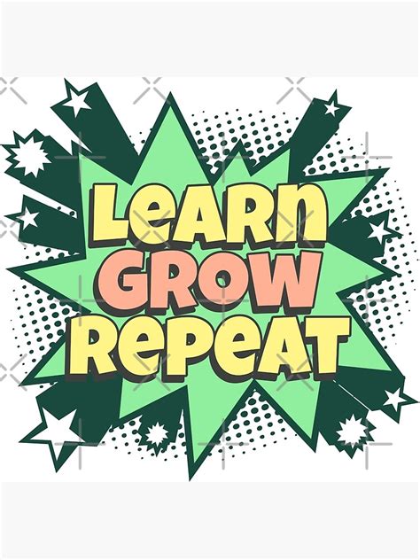 learn grow repeat comic book graphic poster for sale by